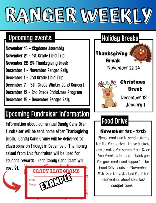 Ranger Weekly Nov. 13 | Deer Park Elementary School